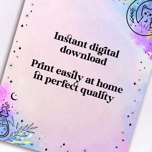 Witchy Colourful Printable Writing Paper / A4 / 8.5x11, Goth Magic Cat ...