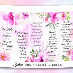 Printable Bible Verse Bookmarks Set #1 PATIENCE | Size A4 Instant ...