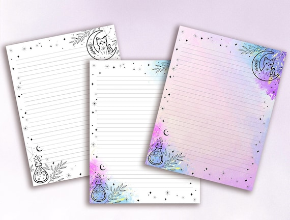 Witchy Colourful Printable Writing Paper / A4 / 8.5x11 Goth - Etsy
