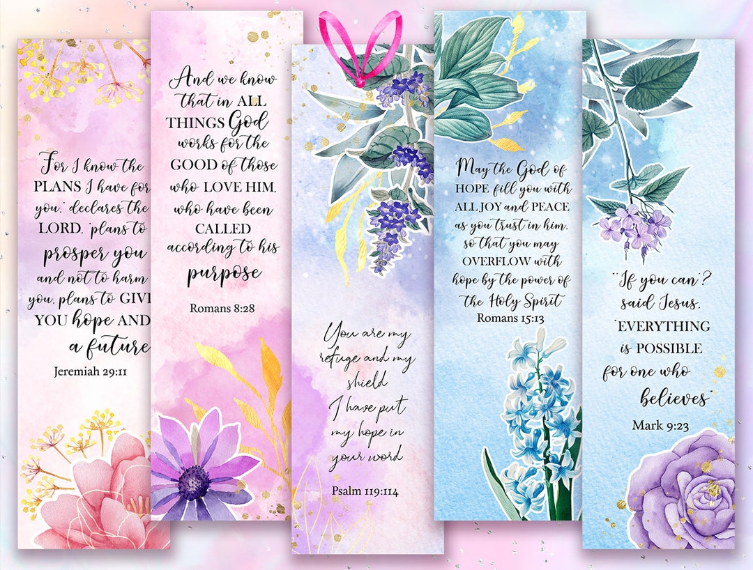 Printable Bible Verse Bookmarks Set #2 HOPE | Size A4 Instant Digital ...