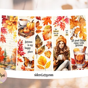 Printable Autumn Fall Bookmarks SET #1 | UK-US Version | Size A4 ...
