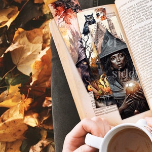 Printable Autumn Fall Bookmarks SET #3 WITCH | Size A4 Instant Digital ...