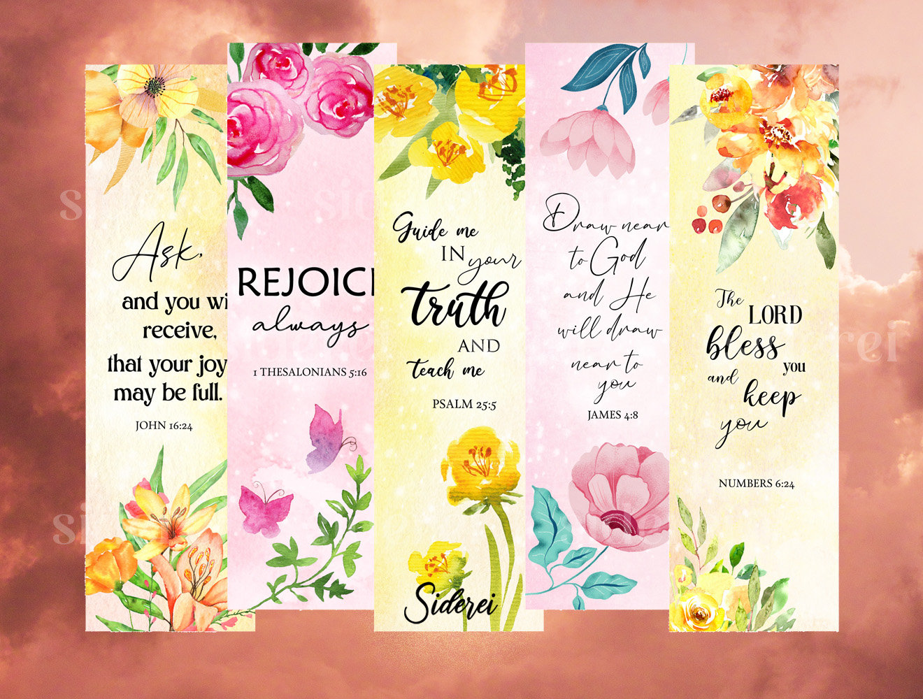 Printable Bible Verse Bookmarks Set #5 JOY | Size A4 & US Letter ...
