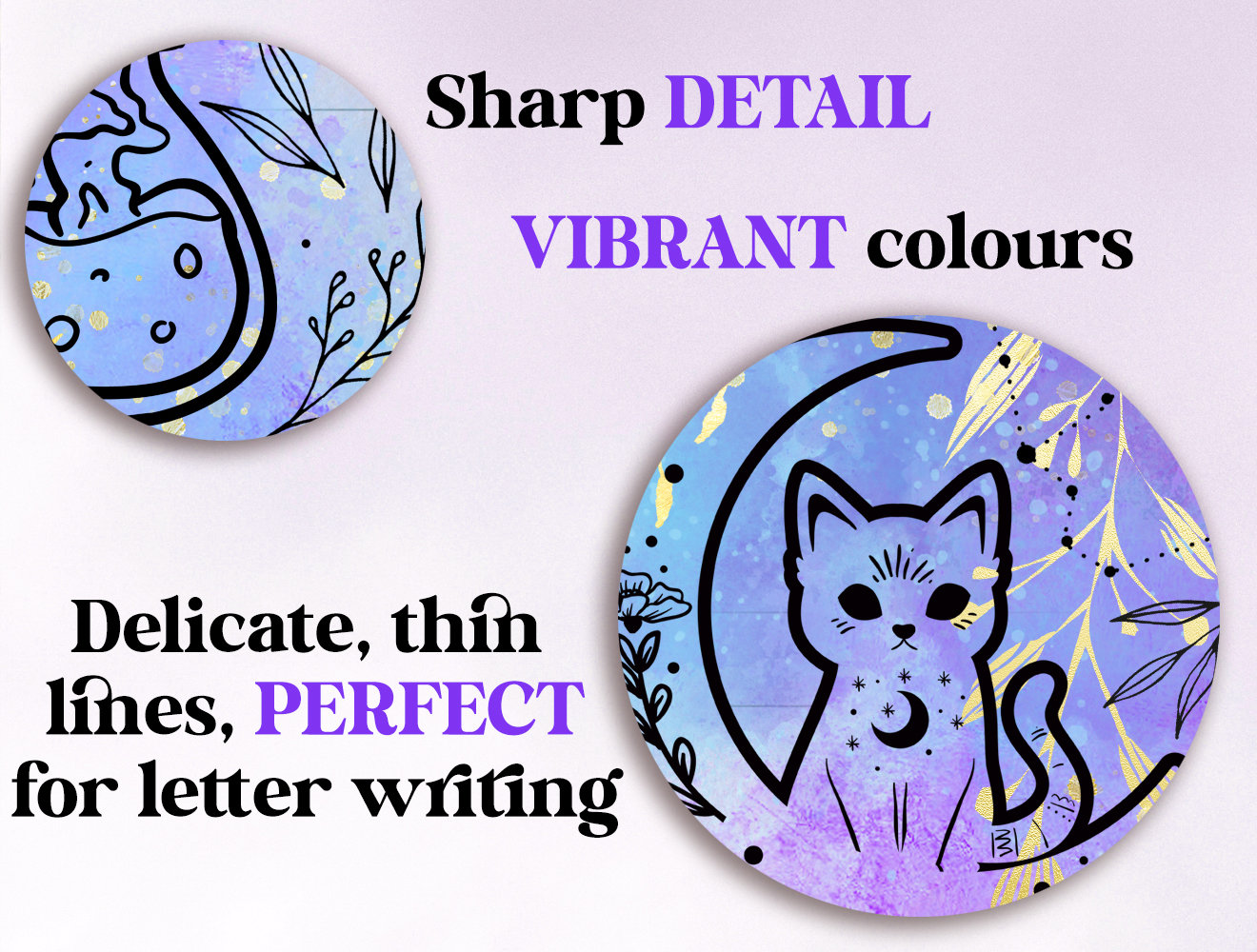 Witchy Colourful Printable Writing Paper / A4 / 8.5x11, Goth Magic Cat ...