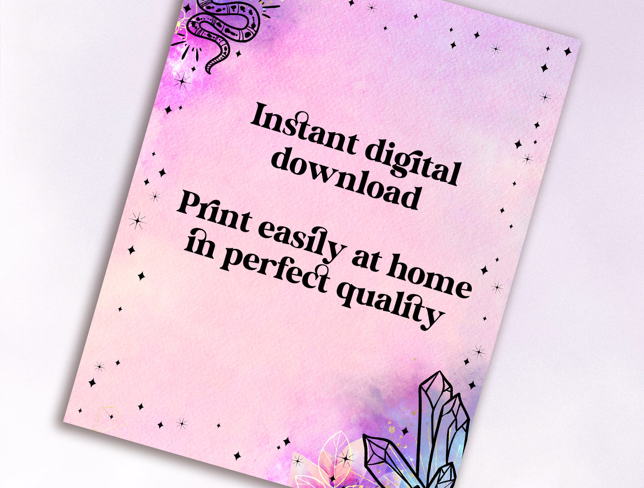 Witchy Colourful Printable Writing Paper / A4 / 8.5x11, Goth Magic ...