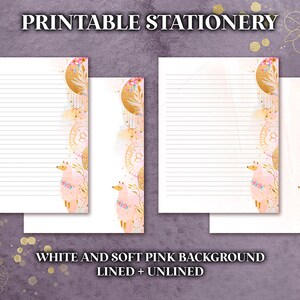 Pastel Llama 3 Printable Stationery Paper Set, A4 / 8.5x11, Pastel Boho ...