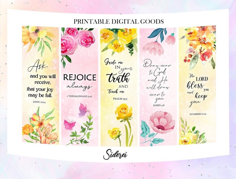 Printable Bible Verse Bookmarks Set #5 JOY | Size A4 & US Letter ...