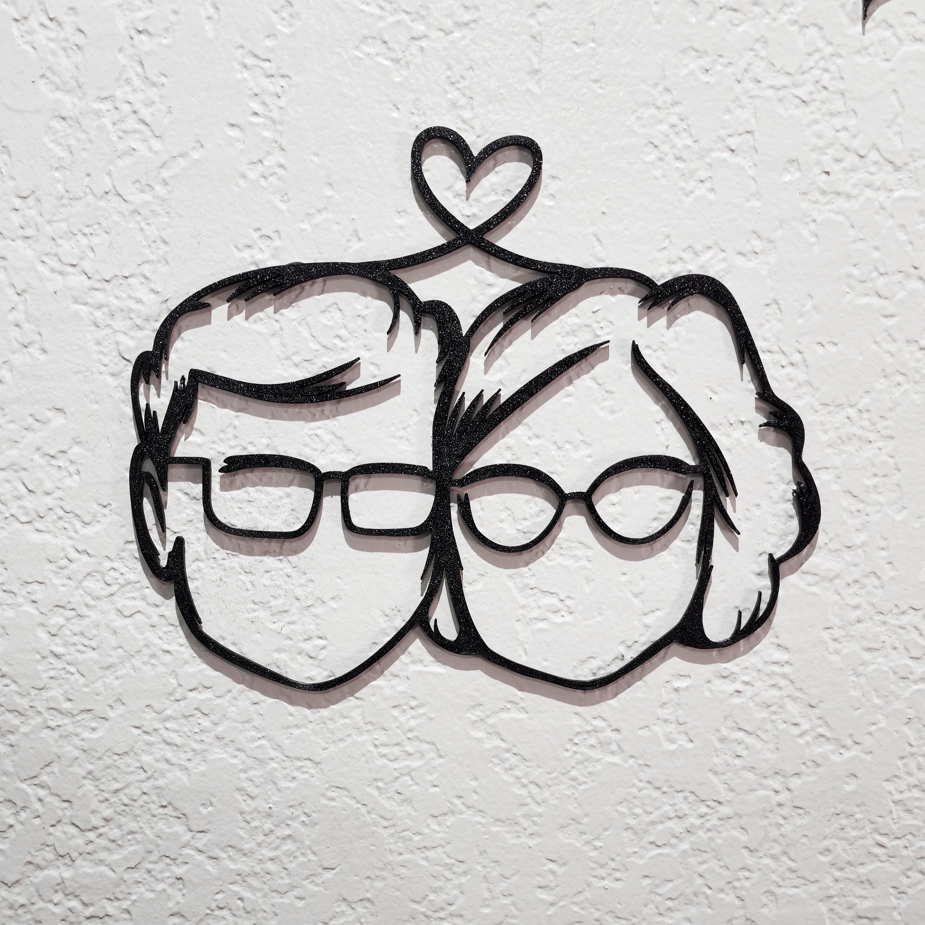 Custom 3D Printed Line Art Wall Decor | Personalized Family Portrait ...