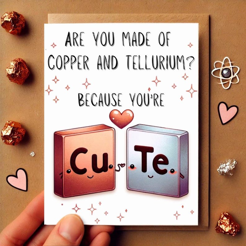 Cu-te Elements Periodic Table Science-themed Digital Download Love Card ...