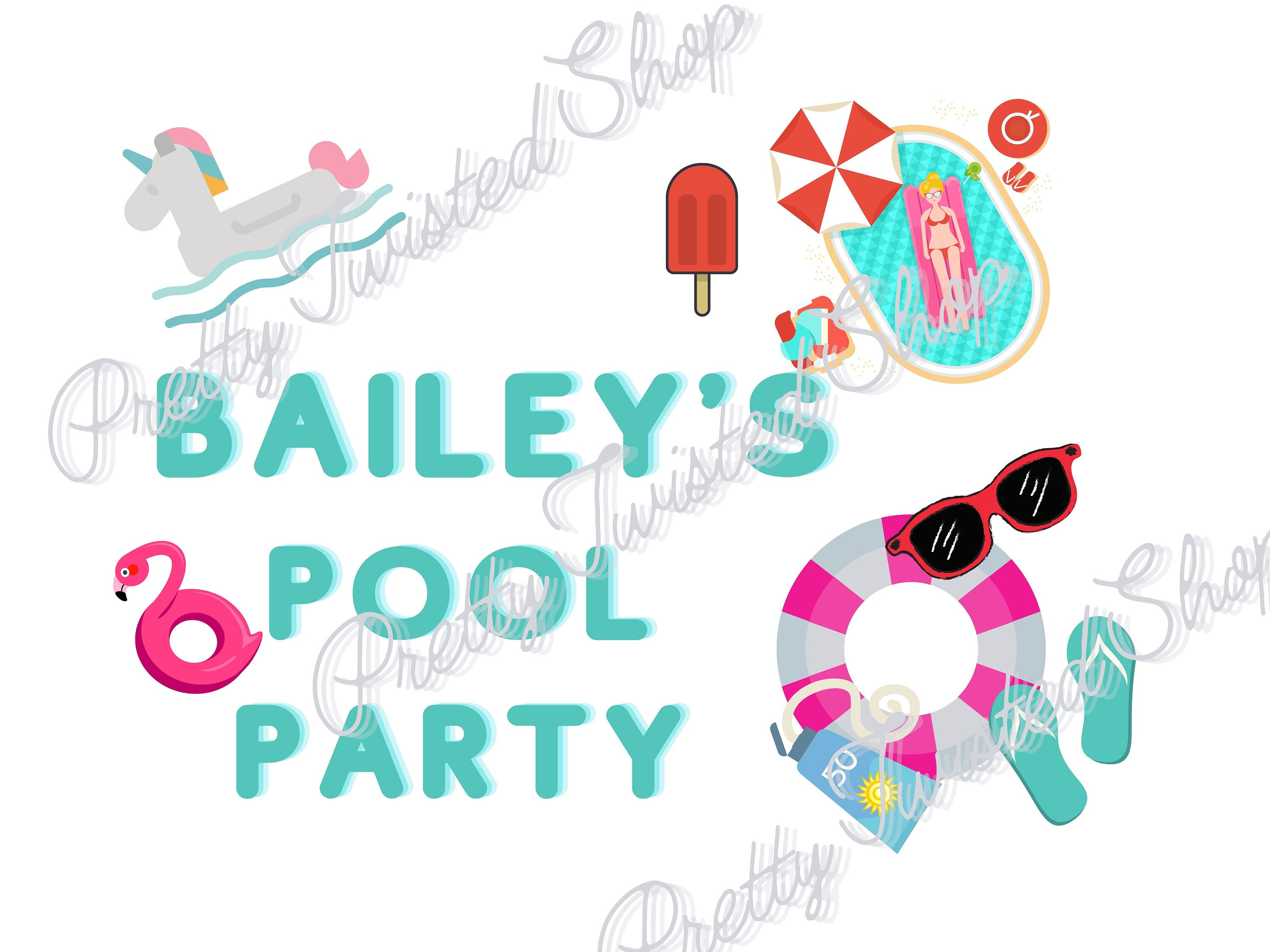 Printable 24 x 18 Pool Party Yard Sign | Etsy