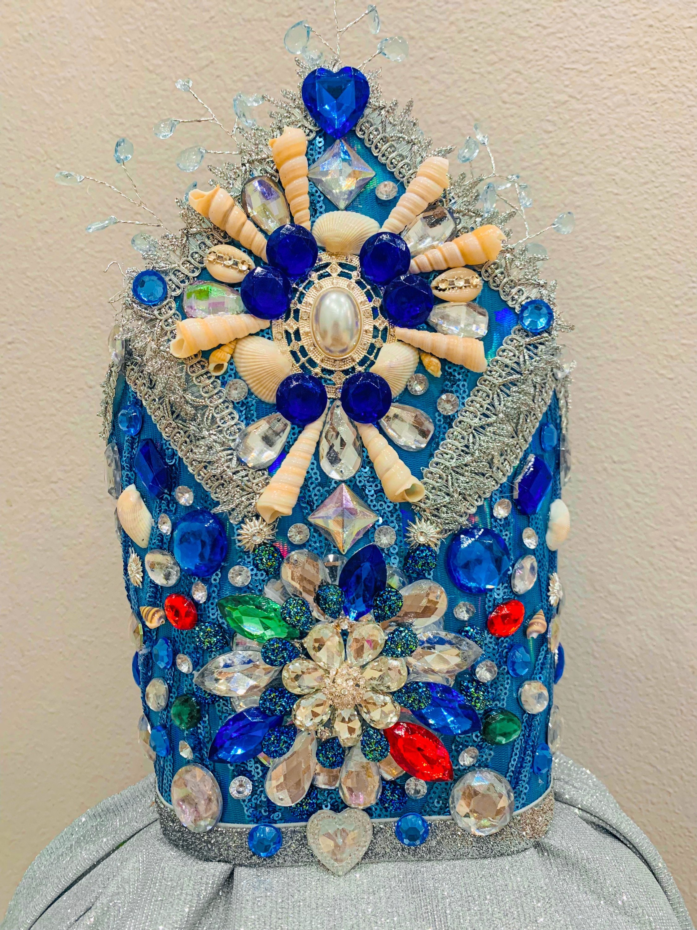 Custom Handmade Large Crown for Yemaya Corona Santeria Orisha Ceremony ...
