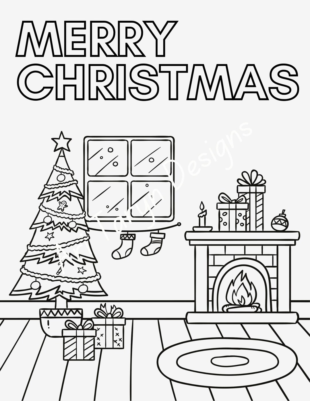 Holiday Digital Colorbook Page - Etsy