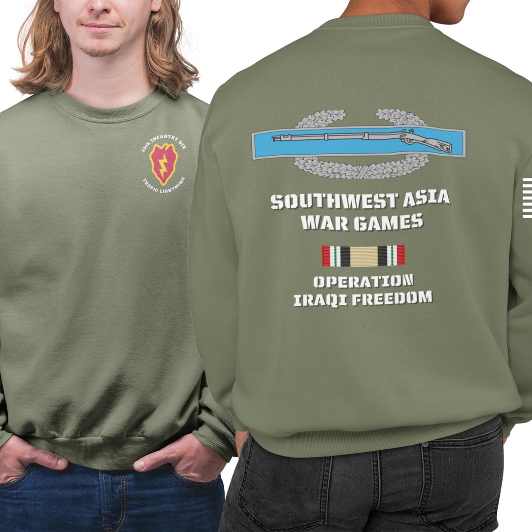 25th Infantry Division Sweatshirt, Combat Infantry Badge Shirt, 25th Infantry Patch Shirt, OIF ...