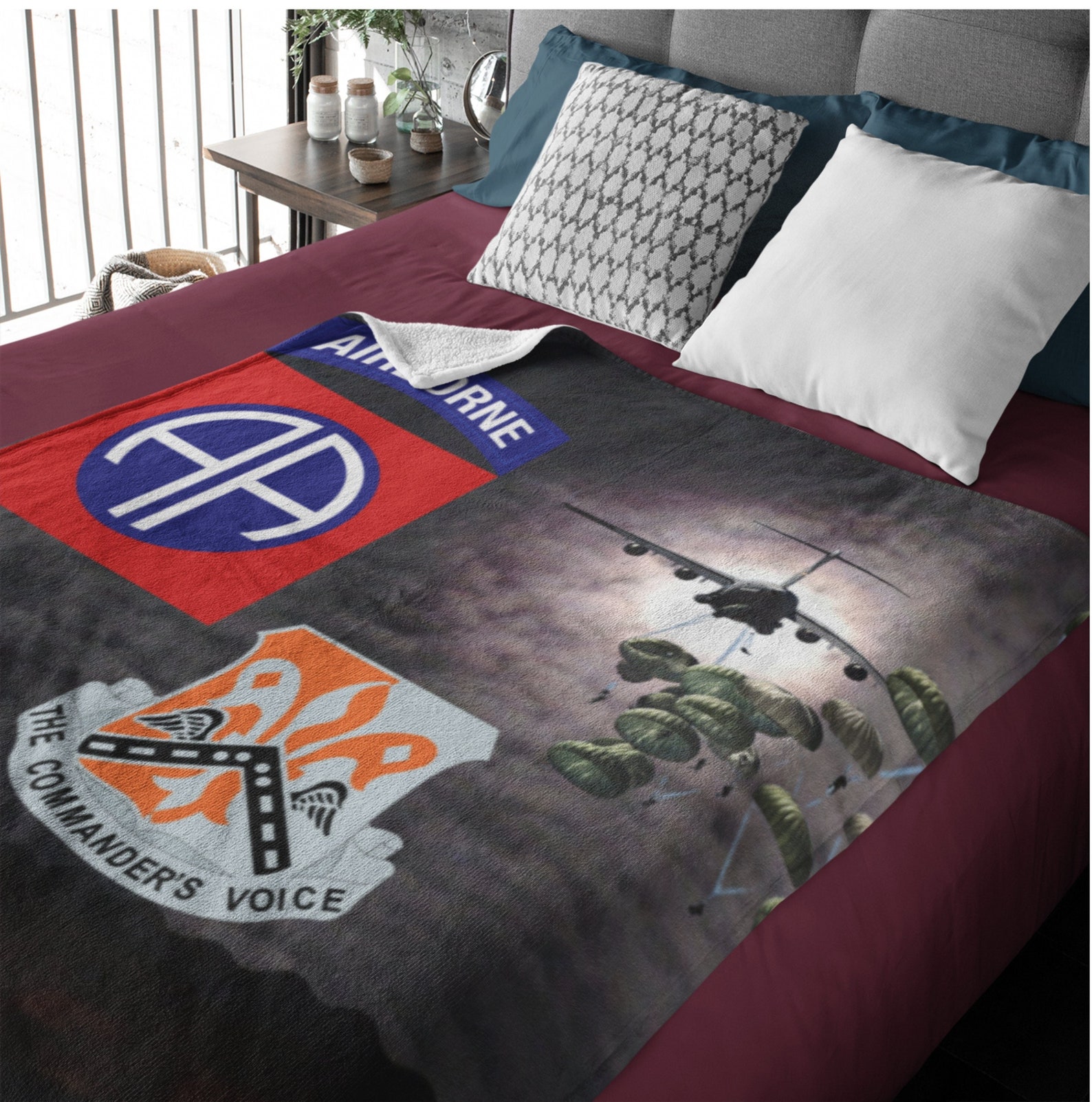 82nd Signal, 82nd Airborne, 82nd Airborne Sherpa Fleece Blanket, 82nd ...