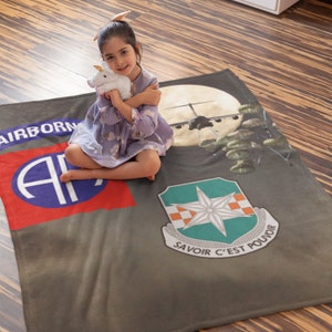 313th MI, 82nd Airborne, 82nd Airborne Sherpa Fleece Blanket, 82nd ...