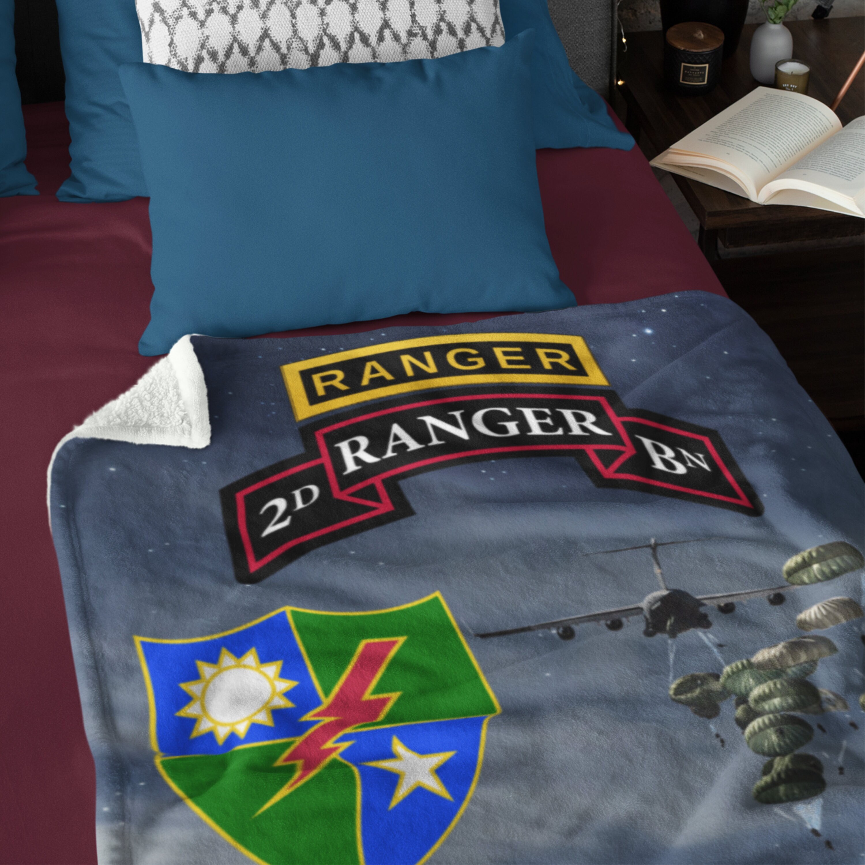 2-75th, US Army Rangers, US Army Ranger Fleece Blanket, Army Fleece ...