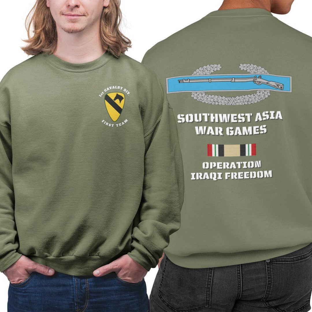 1st Cavalry Division Sweatshirt, Combat Infantry Badge Shirt , 1st ...