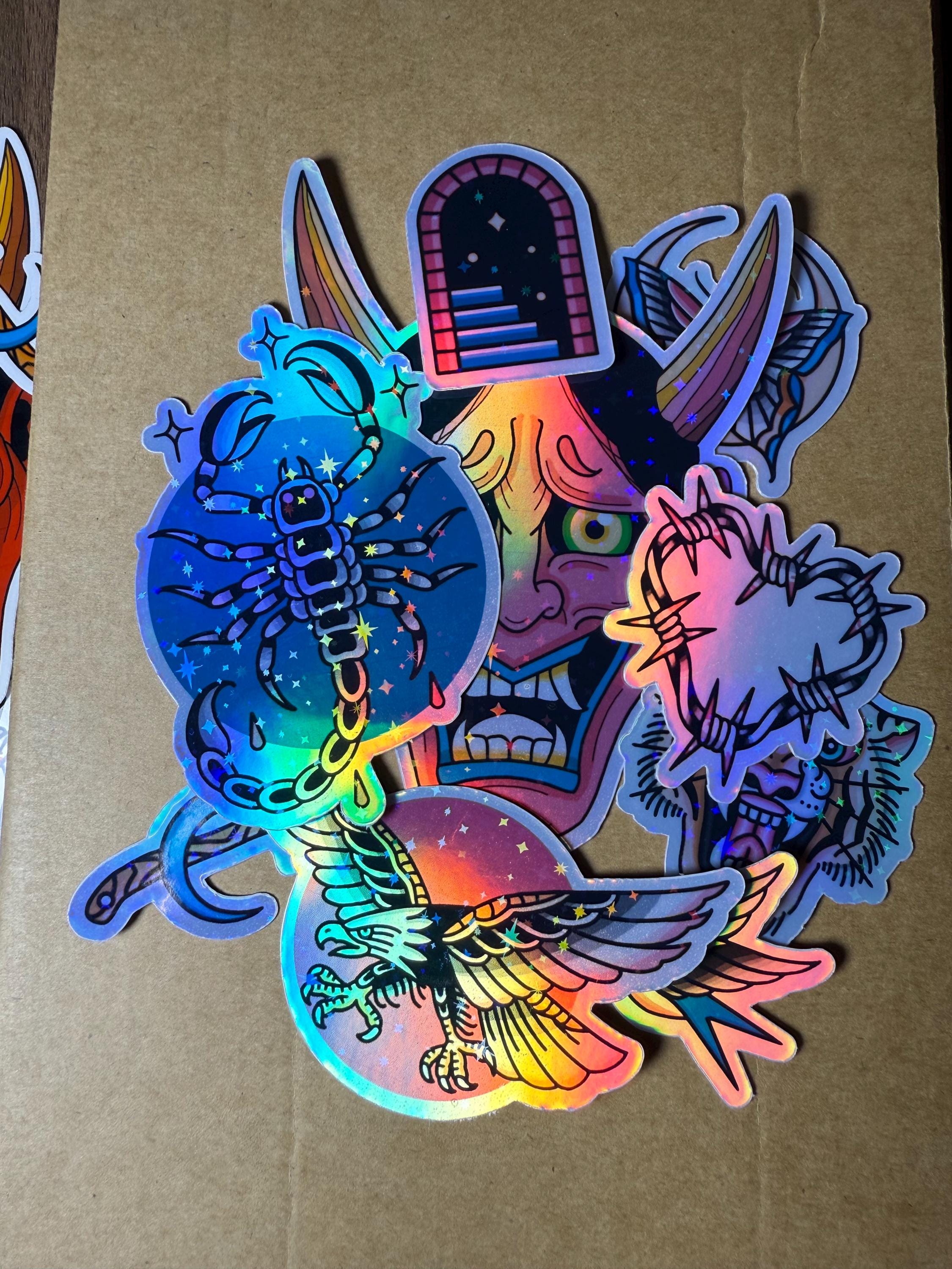 Girly Holographic Traditional Tattoo Stickers, Tattoo Stickers, Girly ...