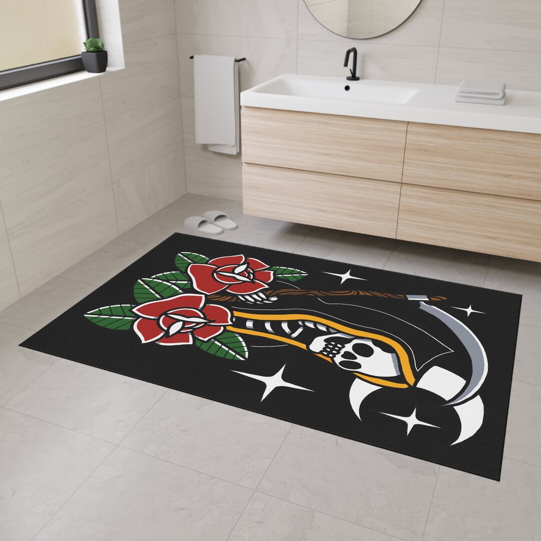Grim Reaper Traditional Tattoo Heavy Duty Floor Mat - Etsy