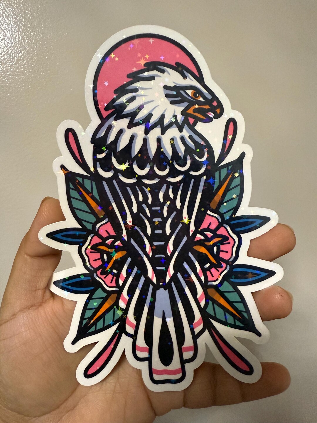 Girly Trad Eagle Tattoo Stickers, Tattoo Stickers, Trad Stickers, Cool ...