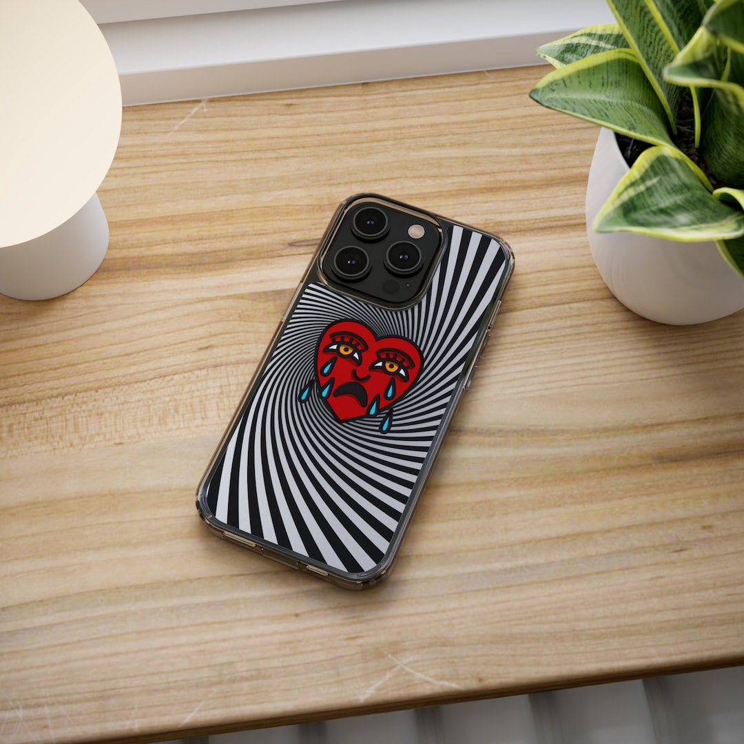 Crying Heart Tattoo Style Flexible Clear Phone Cases - Etsy