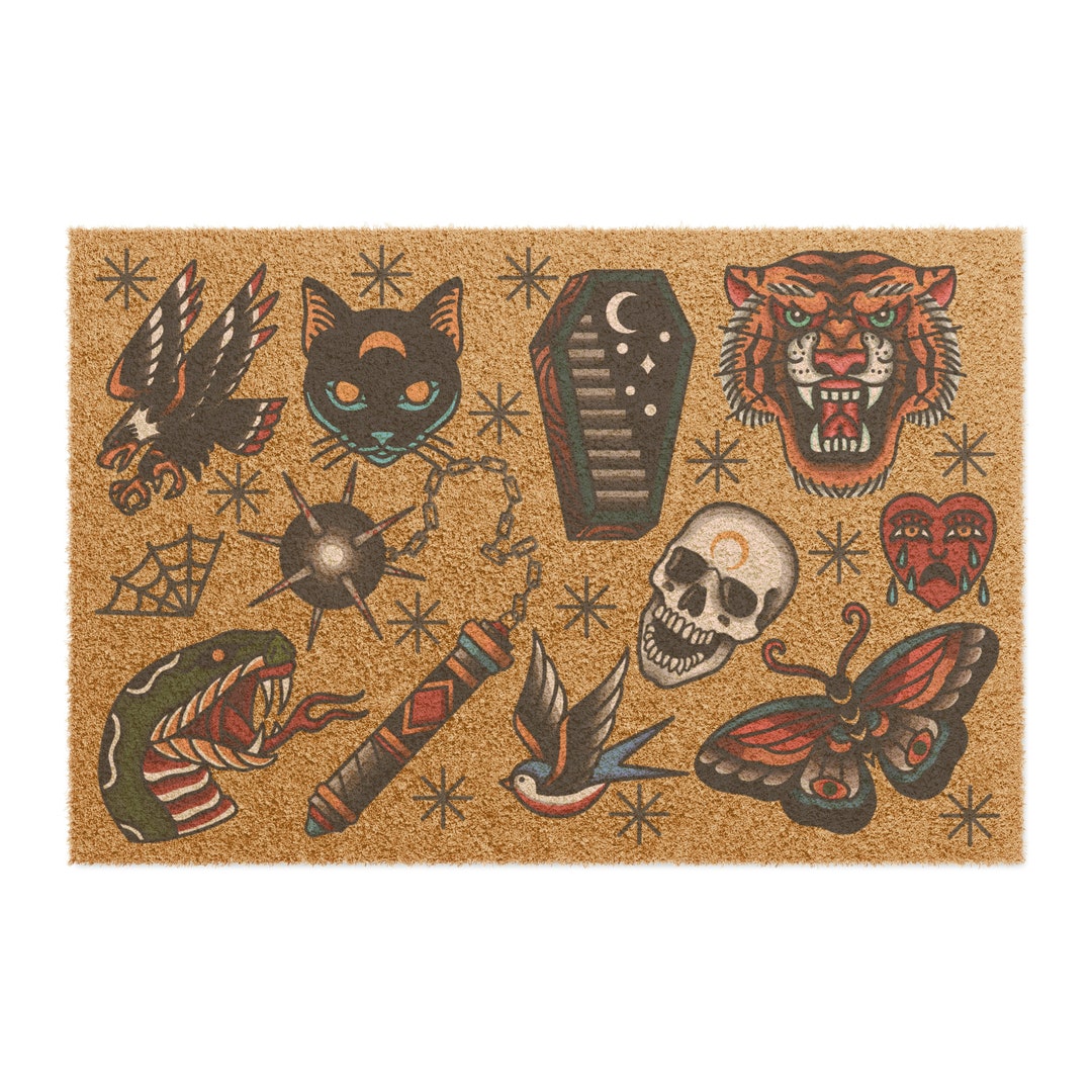 Traditional Tattoo Doormat - Etsy