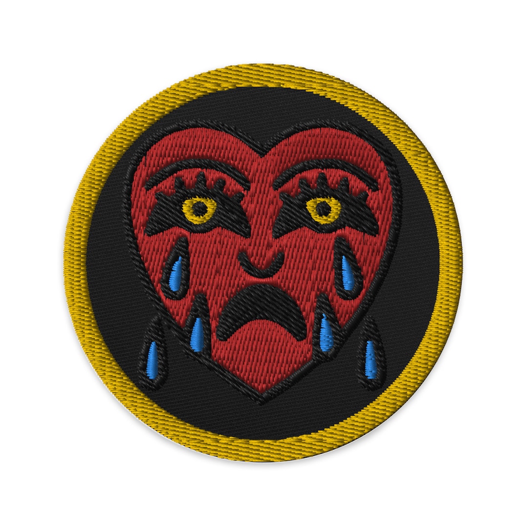Crying Heart Tattoo Embroidered Patches - Etsy