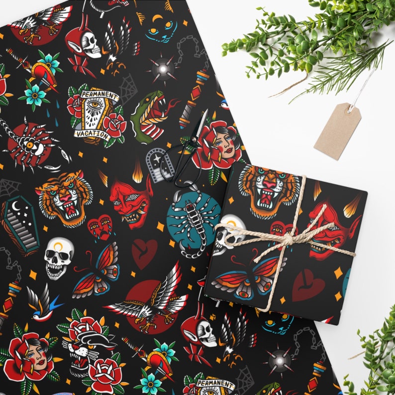 Traditional Tattoo Flash Wrapping Paper Flash Tattoo Tattoo - Etsy