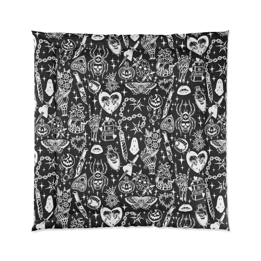 Halloween Tattoo Comforter, Queen Comforter, King Comforter ...