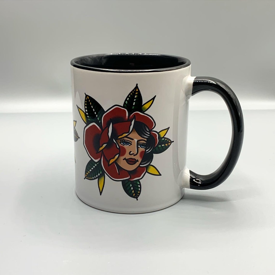 Traditional Girl Head Mug With Color Inside - Etsy