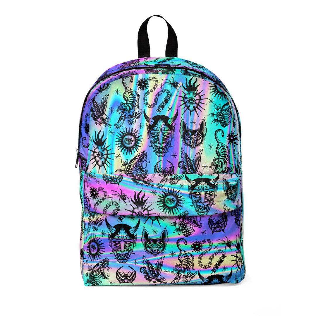 Iridescent Tattoo Flash Backpack, Tattoo Backpack, Large Backpack ...