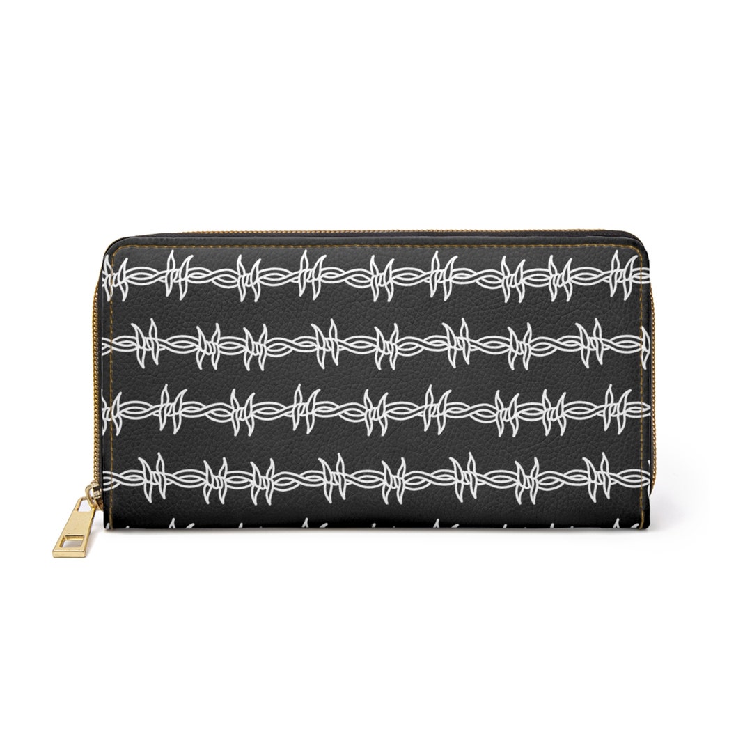 Barbed Wire Zipper Wallet, Tattoo Wallet, Tattoo Style, Barbed Wire - Etsy