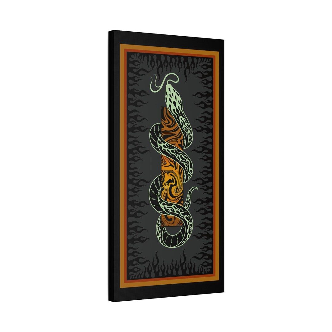 Fiery Serpent Wall Art, Matte Canvas, Bold Home Decor for Snake Lovers ...