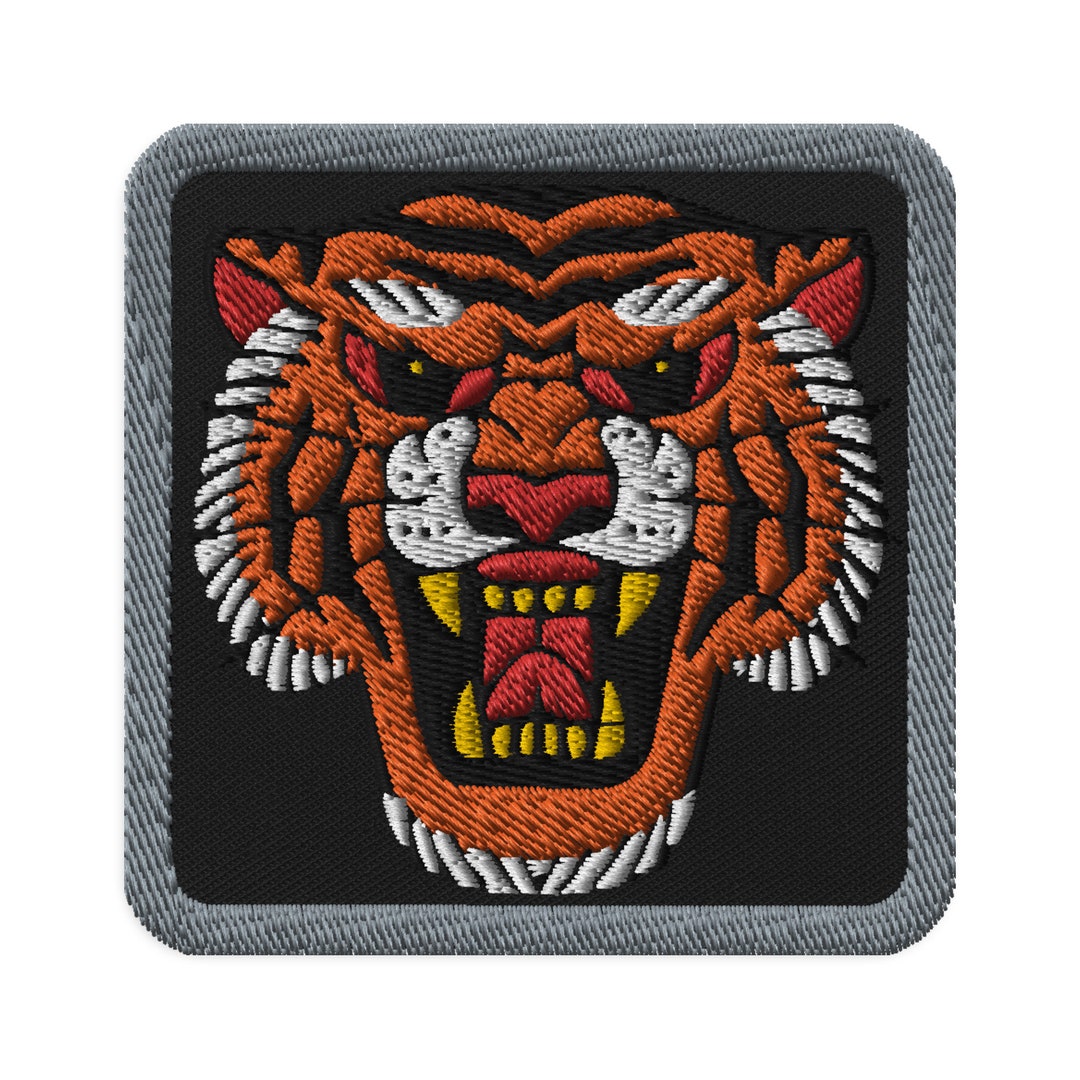 Tiger Tattoo Embroidered Patches, Tattoo Patch, Traditional Patch, Old ...
