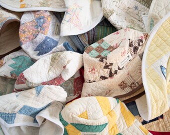 Large Vintage Quilt Bucket - Etsy