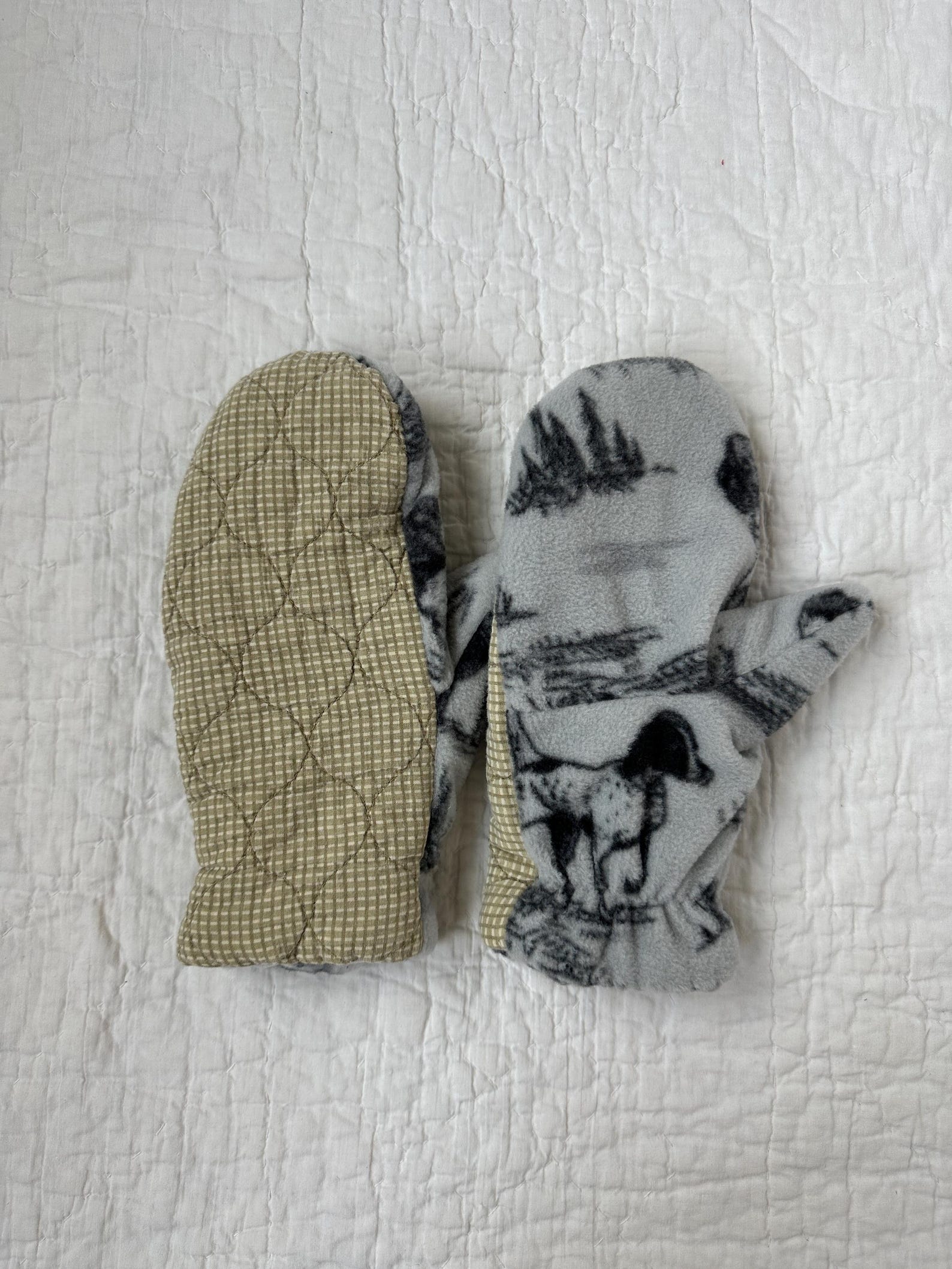 Quilted Fleece Lined Mittens - Etsy