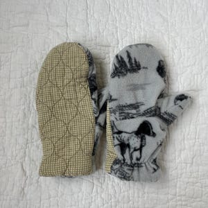 Quilted Fleece Lined Mittens - Etsy