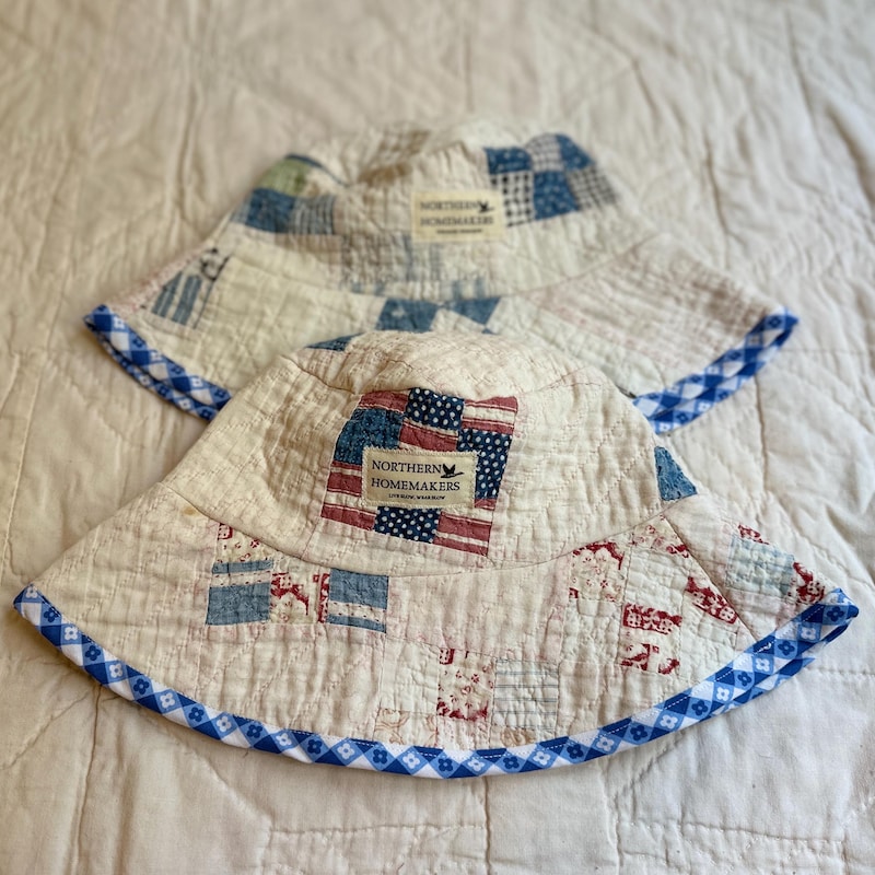 Vintage Quilted Bucket Hat - Etsy