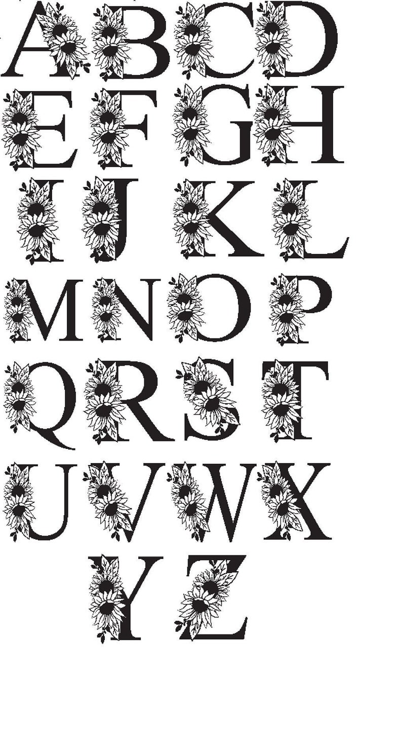 Sunflower Letter Decal - Etsy