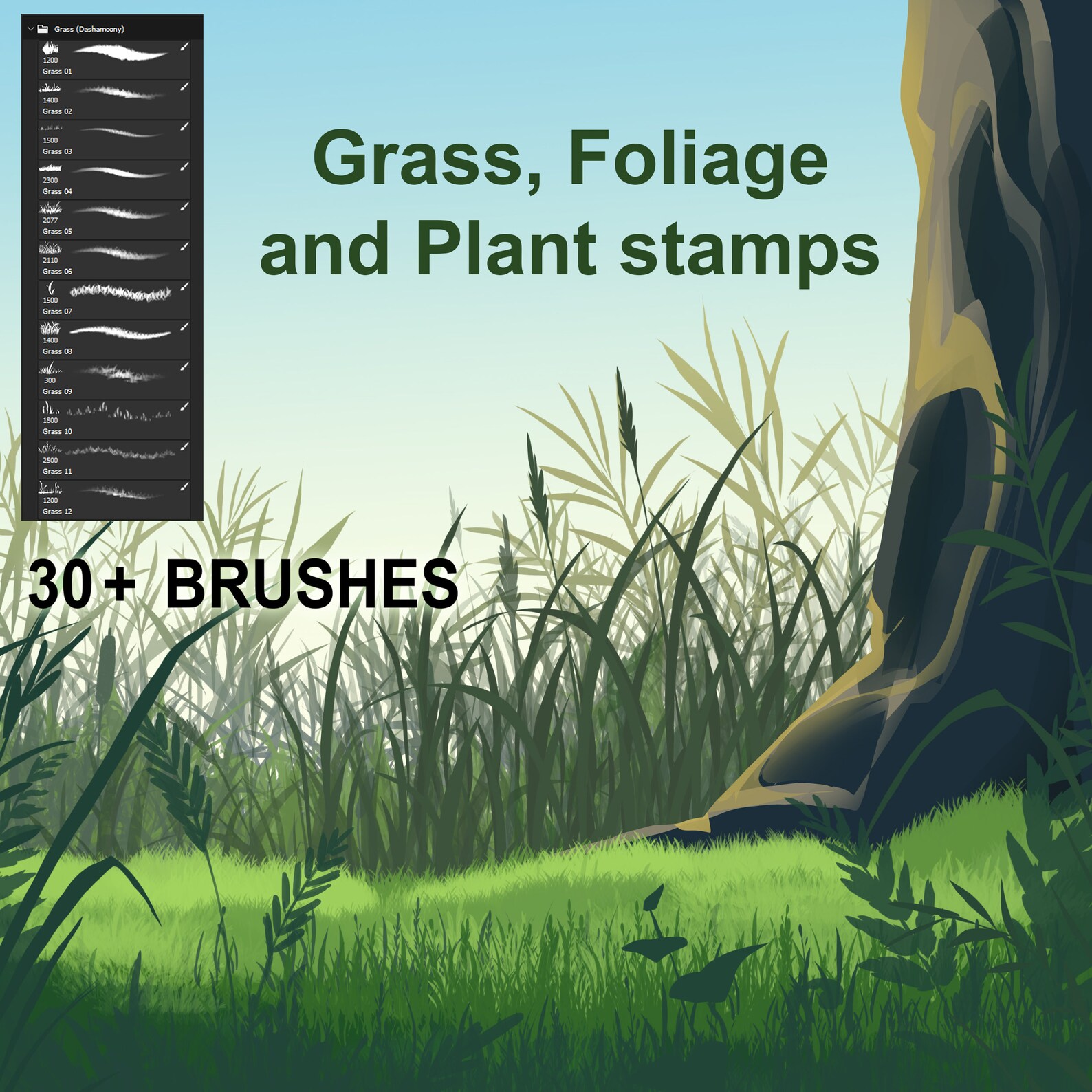 Grass and Foliage Brushes for Photoshop - Etsy