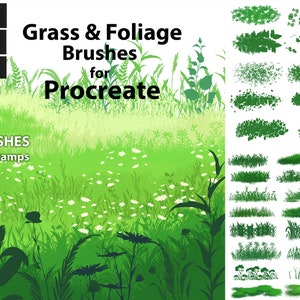 Grass and Foliage Brushes for Procreate - Etsy