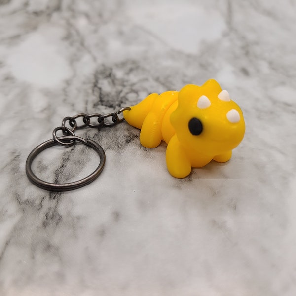 Cute Triceratops Keychain - Etsy
