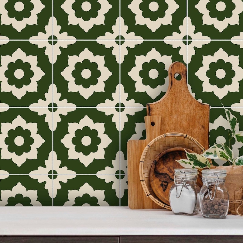 Peel and Stick Tile Green - Etsy