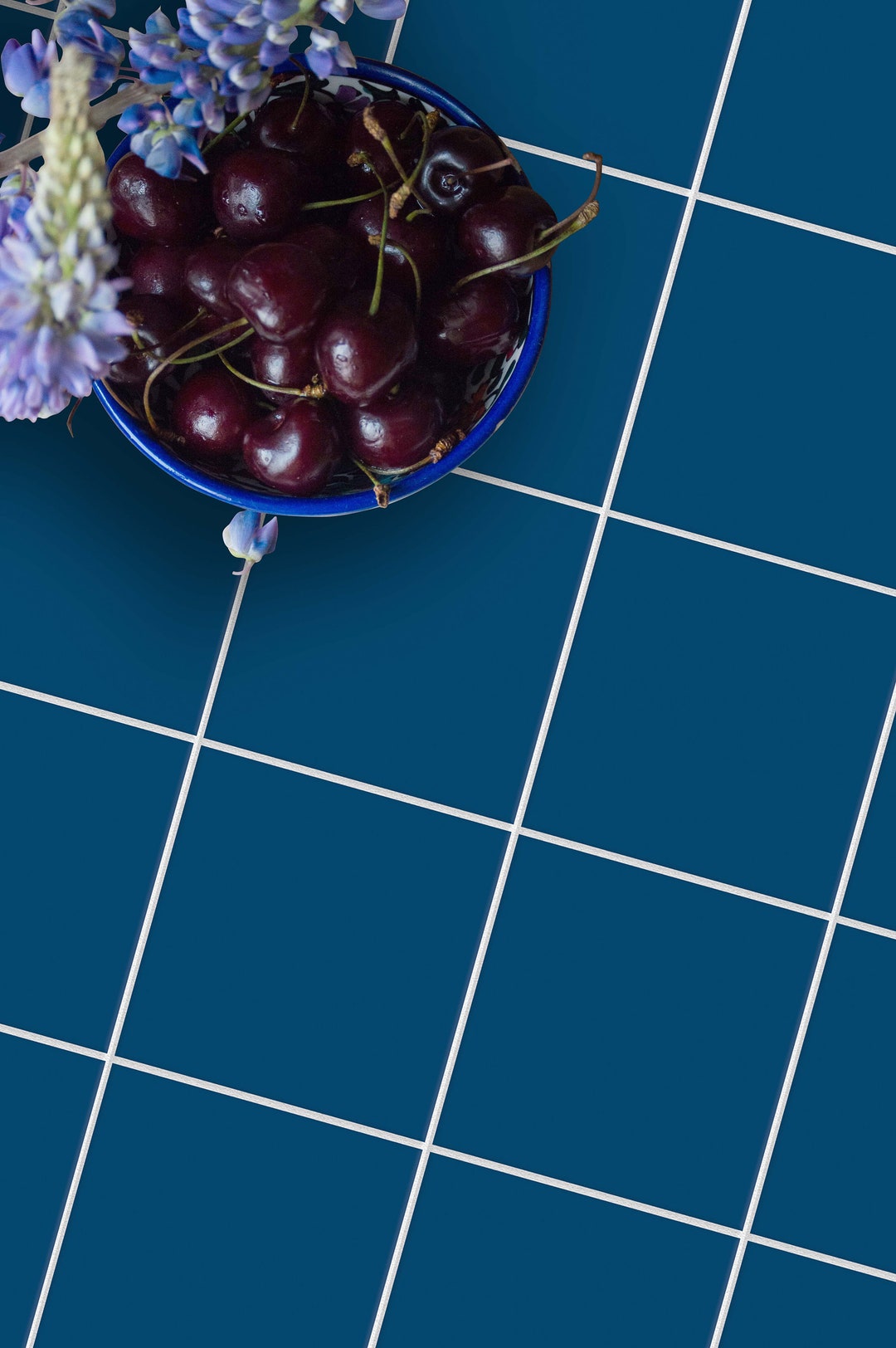 Suede Blue Floor Tile Stickers: Peel and Stick Kitchen, Bathroom and ...