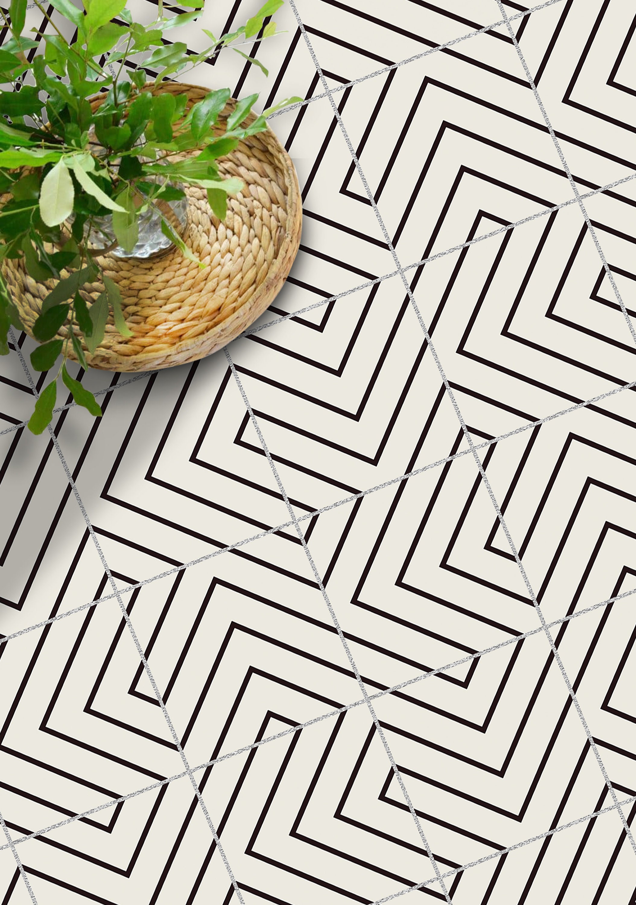 Upgrade With Peel and Stick Tile Stickers | White Black Seamless Design ...