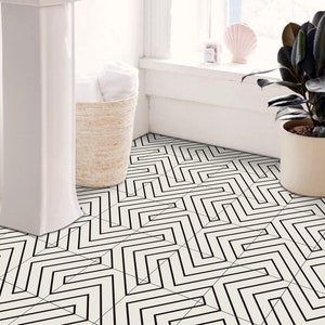 Upgrade With Peel and Stick Tile Stickers | White Black Seamless Design ...