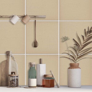 Peel and Stick Beige Texture Tile Stickers | Antiskid Floor Tile Vinyl ...