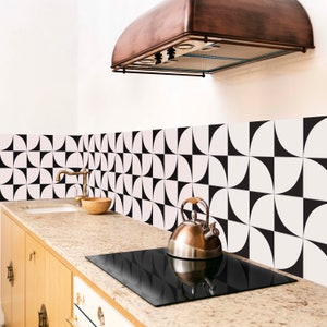 Porcelain Geometric Tile Stickers | Hand Crafted Decals | Peel and ...