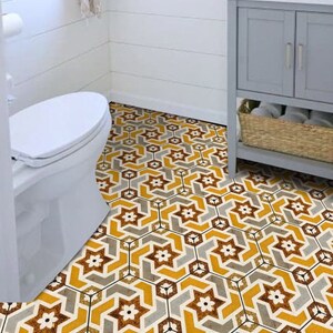 Colorfull Mosaic Star Hexagon Peel and Stick Tile Decal Wall Floor Self ...