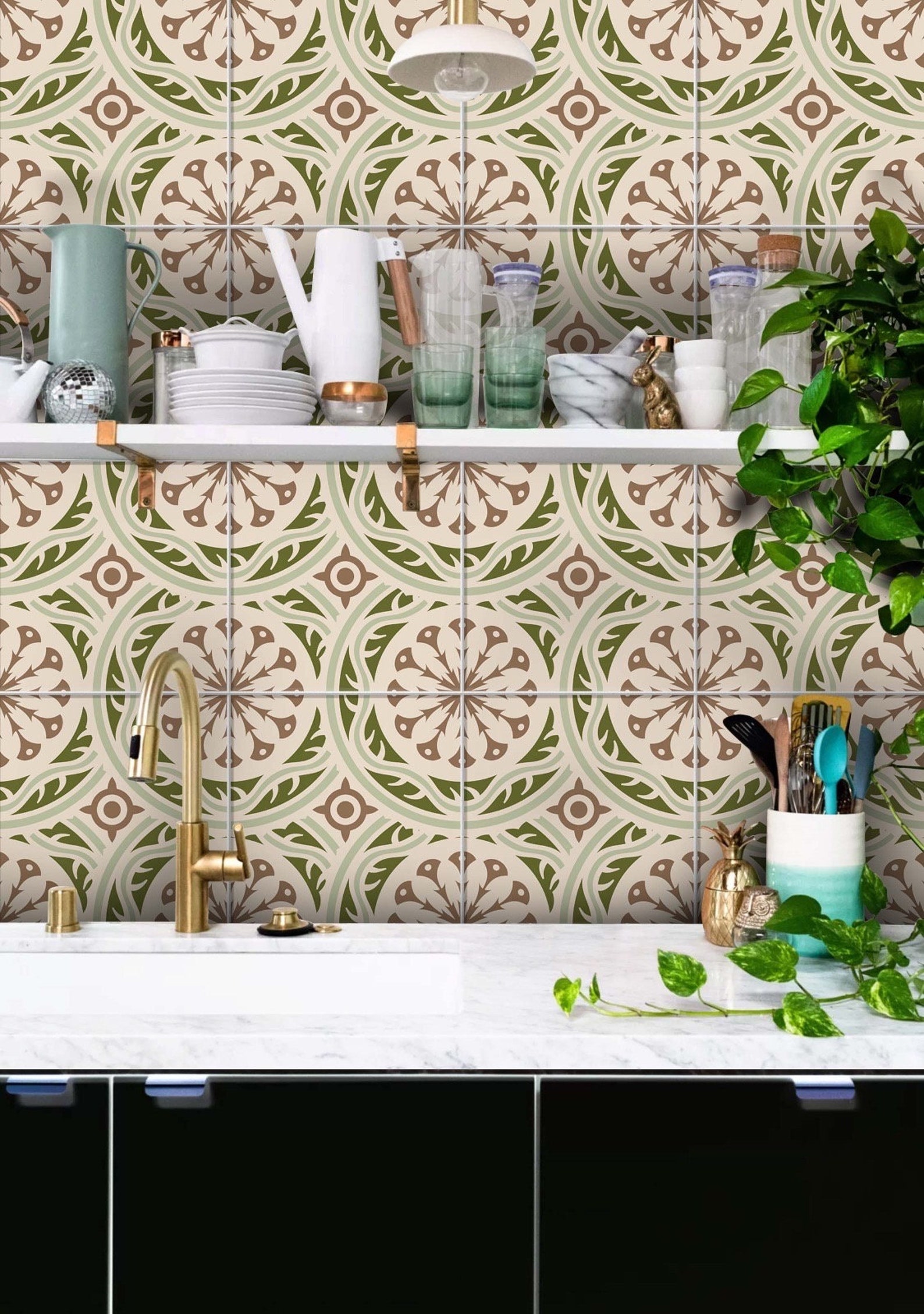 Italian Seamless Peel and Stick Tile Stickers | Kitchen Bathroom Wall ...